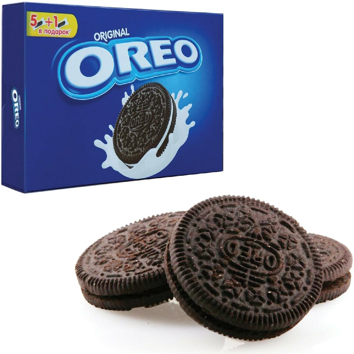 Печенье OREO (Орео) шоколадное, начинка из ванильного крема, 228 г, 6 шт. х 38 г, коробка, 60892