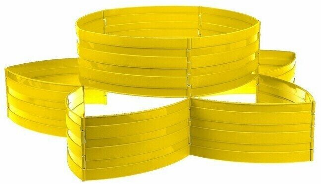 Клумба пластиковая, 15 x 540 см, 18 секций, жёлтая, Конструктор