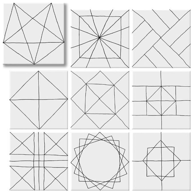Керамогранит Geotiles Geomix Pawn 22,3х22,3 см белый; черный матовая
