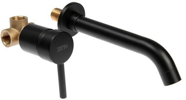 Смеситель для раковины ZEIN ZF-014, скрытого монтажа, картридж керамика 35 мм, латунь, черный, 7663762