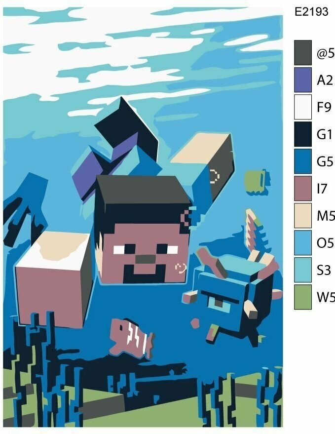 Детская картина по номерам E2193 "Игра Minecraft (Майнкрафт)" 20x30