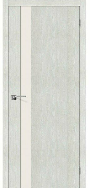 Межкомнатная дверь эко шпон porta Порта-11 остекленная Bianco Veralinga ĒLPORTA