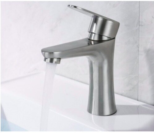 Potato Смеситель для умывальника (раковины) с литым изливом, нержавеющая сталь