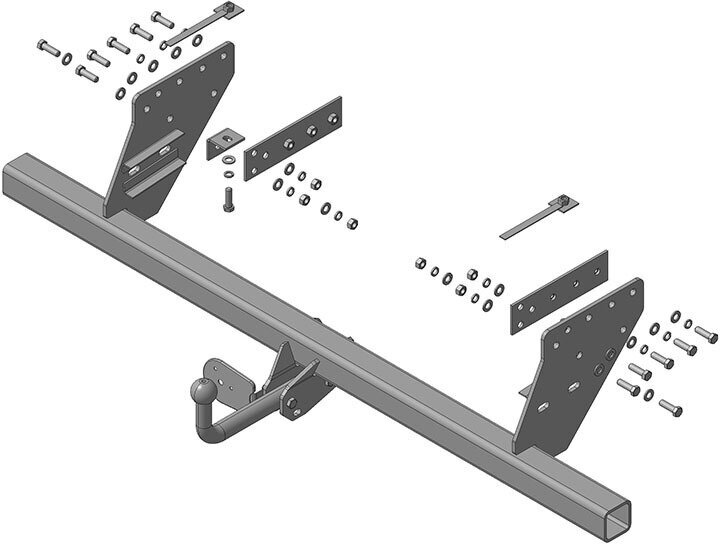 Фаркоп Avtos на MITSUBISHI L-200 (2006-2014)(паспорт и сертификат в комплекте)(без электрики)MI 18 (90x20x16)