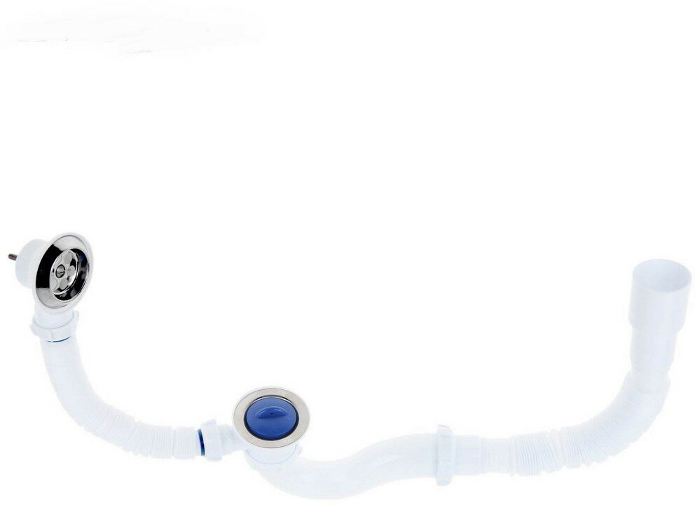 Сифон для ванны Aquant, с выпуском и переливом, размер гофротрубы: 40х50мм