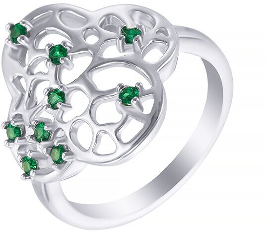 Кольцо, серебро, 925 проба, фианит