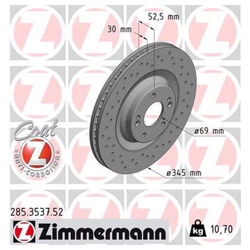 Диск тормозной Zimmermann 285353752