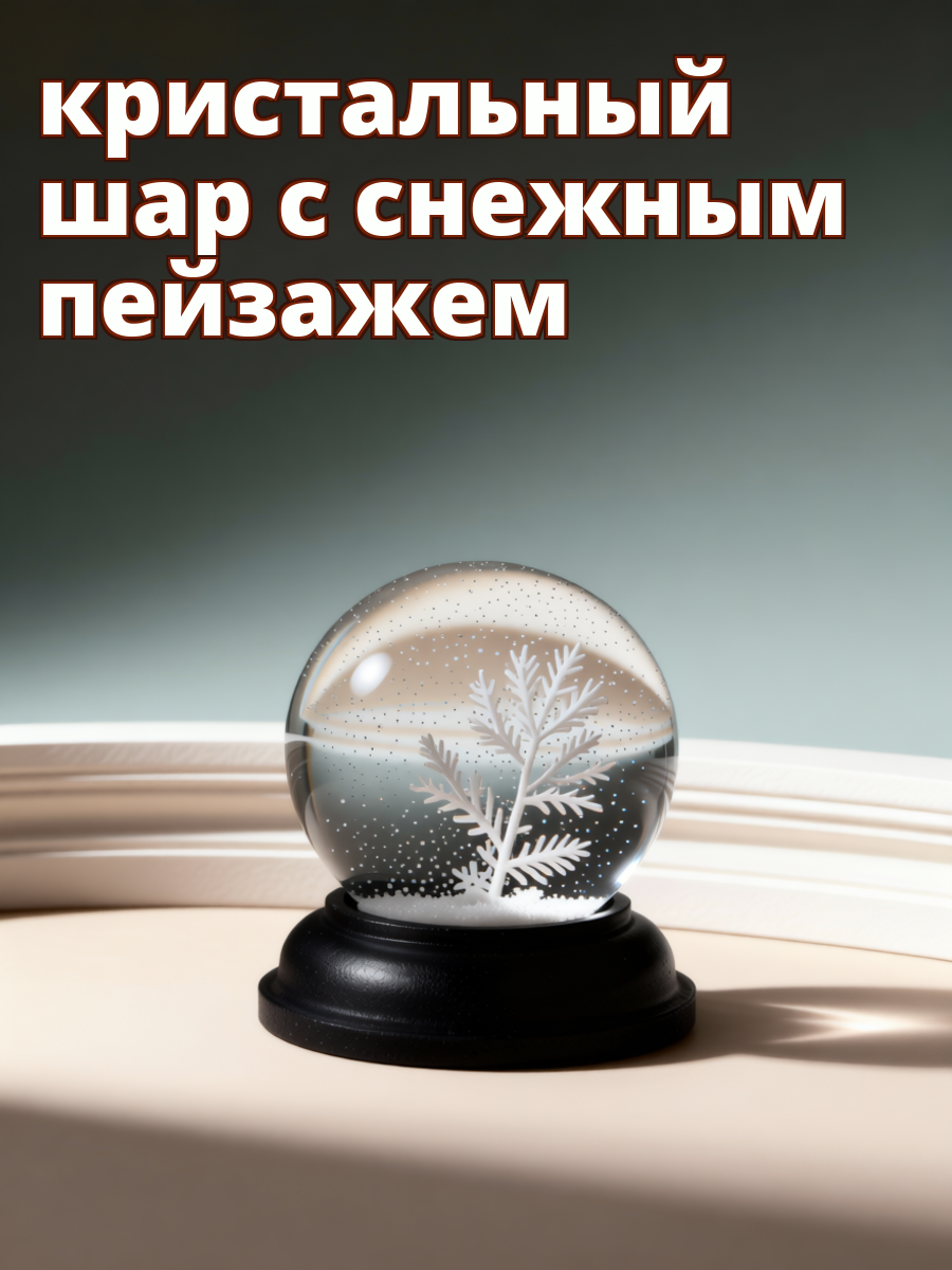 Прозрачный стеклянный снеговой шар с пластиковой основой для творчества