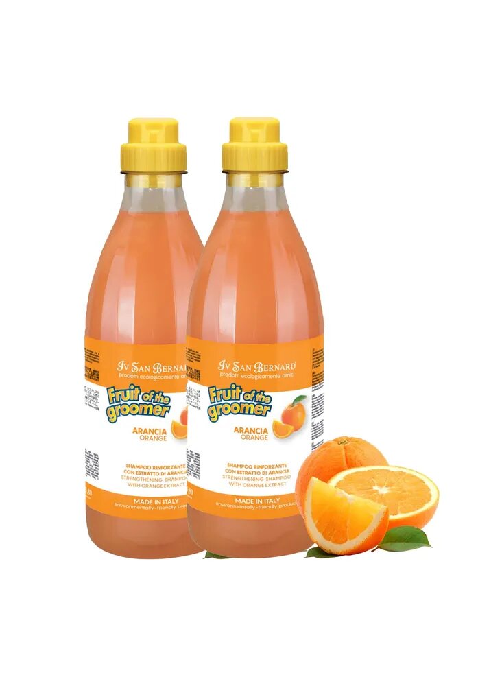Шампунь Iv San Bernard Fruit of the Groomer Orange для слабой выпадающей шерсти с силиконом 1 л х 2шт.