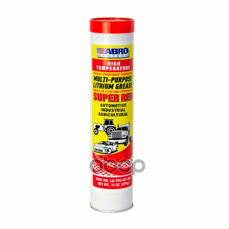 Смазка литиевая высокотемпературная красная В картридже ABRO арт. LG990HITAM