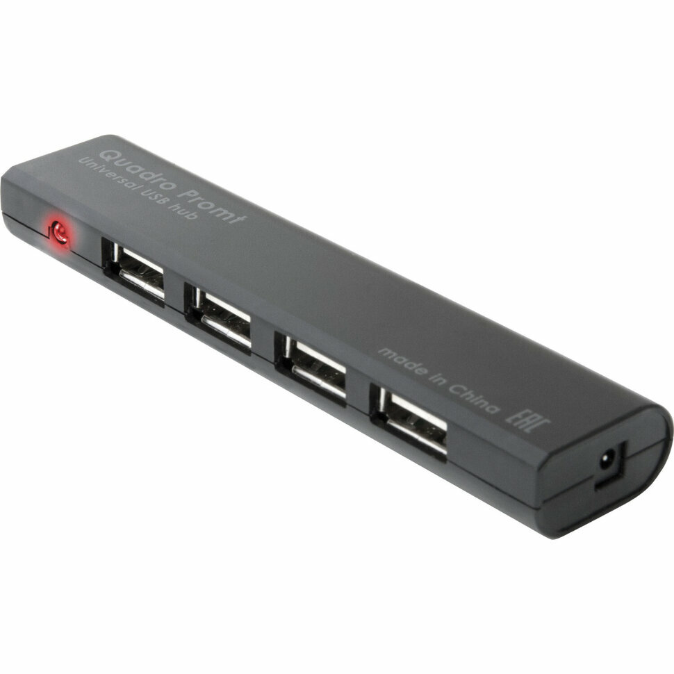 Хаб USB 2.0, 4 порта, черный, DEFENDER QUADRO PROMT, 83200, 512028