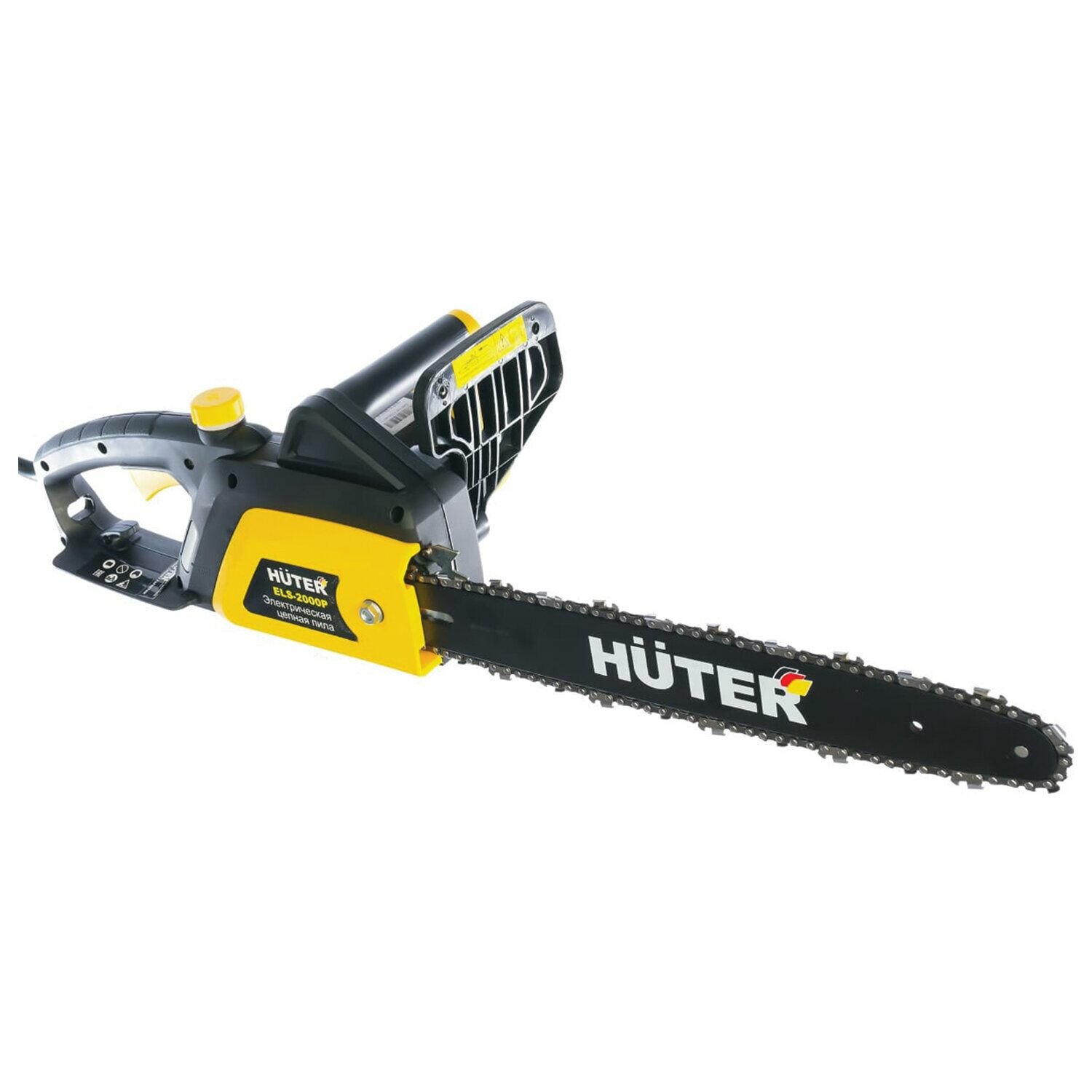 Электропила HUTER ELS-2000P, 2000 Вт, 3800 оборотов в минуту, длина шины 40 см, 57 звеньев цепи