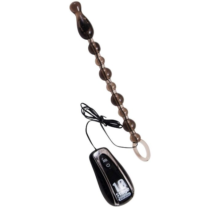 Анальные бусы с вибрацией Tamagorosi Black