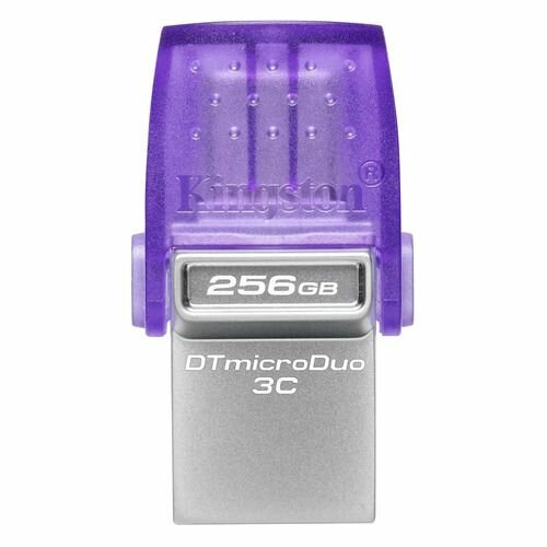 Флешка USB Kingston DataTraveler microDuo 3C 256ГБ, USB3.0, фиолетовый [dtduo3cg3/256gb]