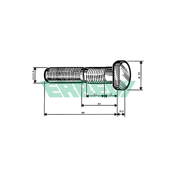 ERREVI 729355 (329633141 / 729355_ER) болт колесный m22x1.5x99 / 89 / 45 \bpw