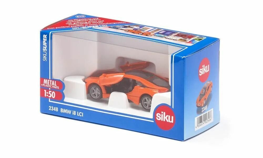 Легковой автомобиль Siku BMW i8 (2348) 1:50, 9.4 см, оранжевый