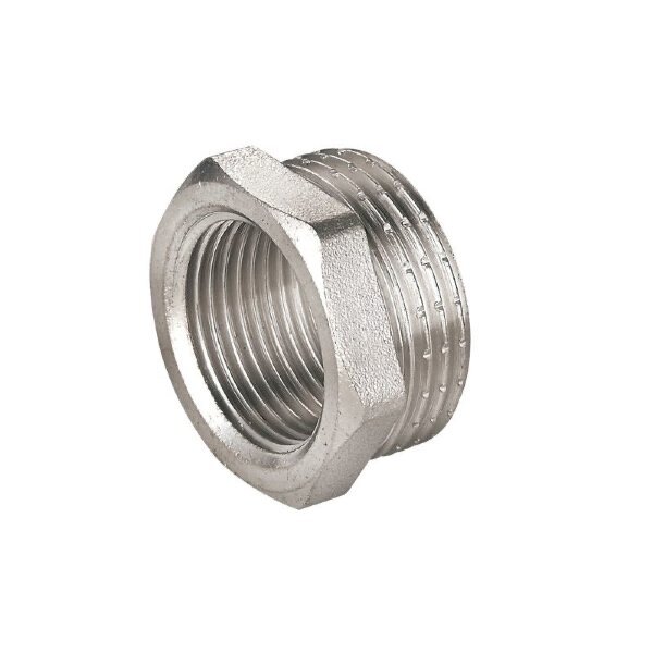 Футорка переходная 1/2" х 3/8" никелированная латунь TIM BX028N
