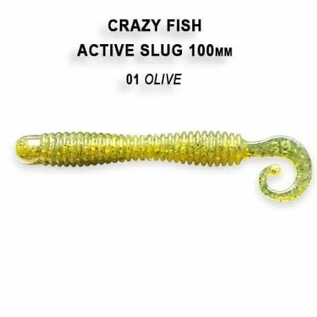 Силиконовые приманки Crazy Fish Active slug 4" 31-100-1-6, кальмар, 6 шт. Приманка для рыбалки, 100 мм.