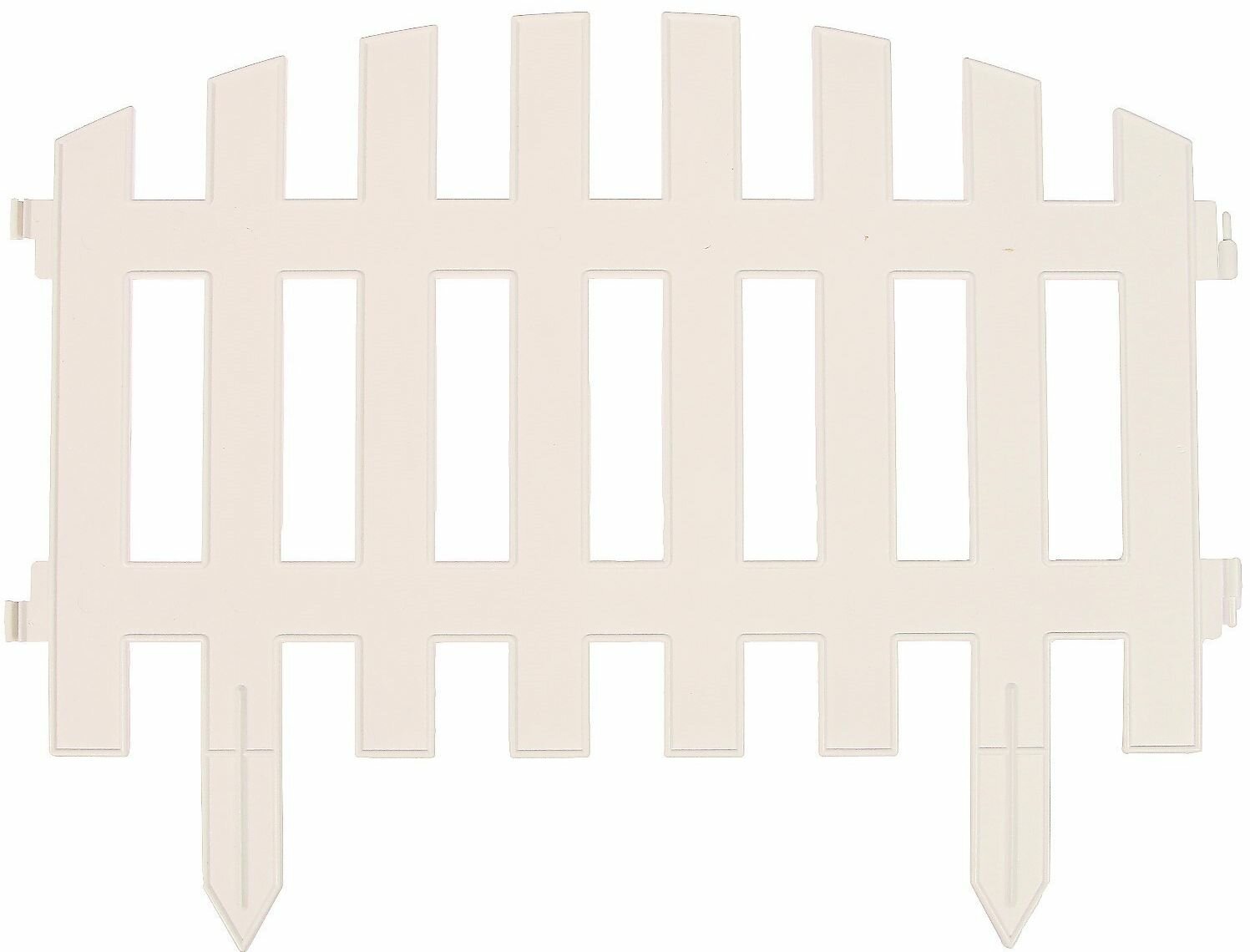 Ограждение декоративное сборное RENESSANS для клумб и грядок из пластика, заборчик-бордюр садовый для дачи и сада, 35 х 210 см, 5 секций, цвет белый
