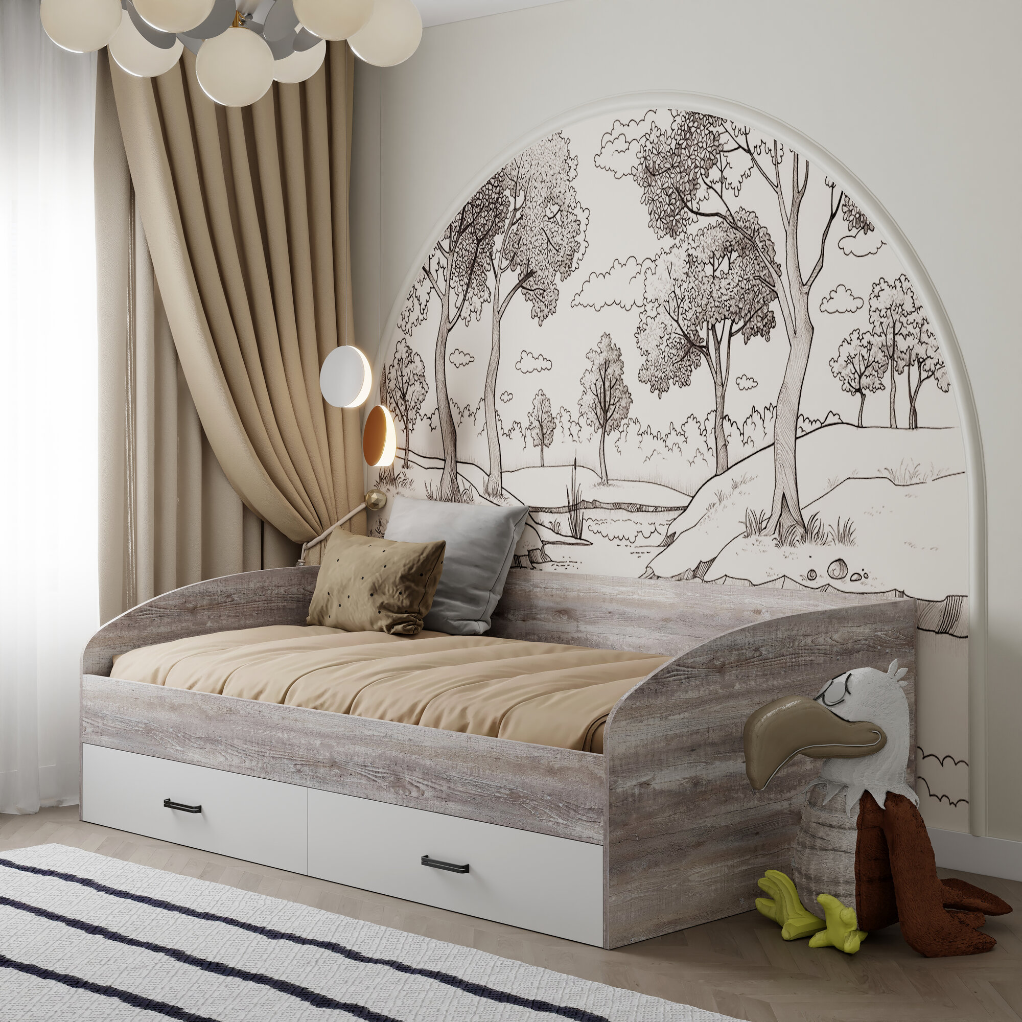 Кровать 120х200 Гранд New (прямая спинка)