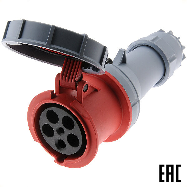 Розетка кабельная РП-103 26146DEK 63А 380В 3P+PE+N IP67 CEE235W-6 DEKraft