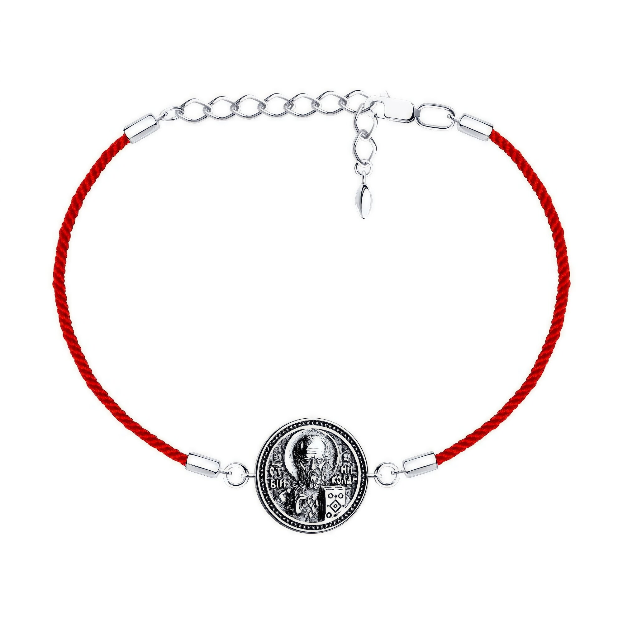 Браслет-нить, серебро, 925 проба, чернение