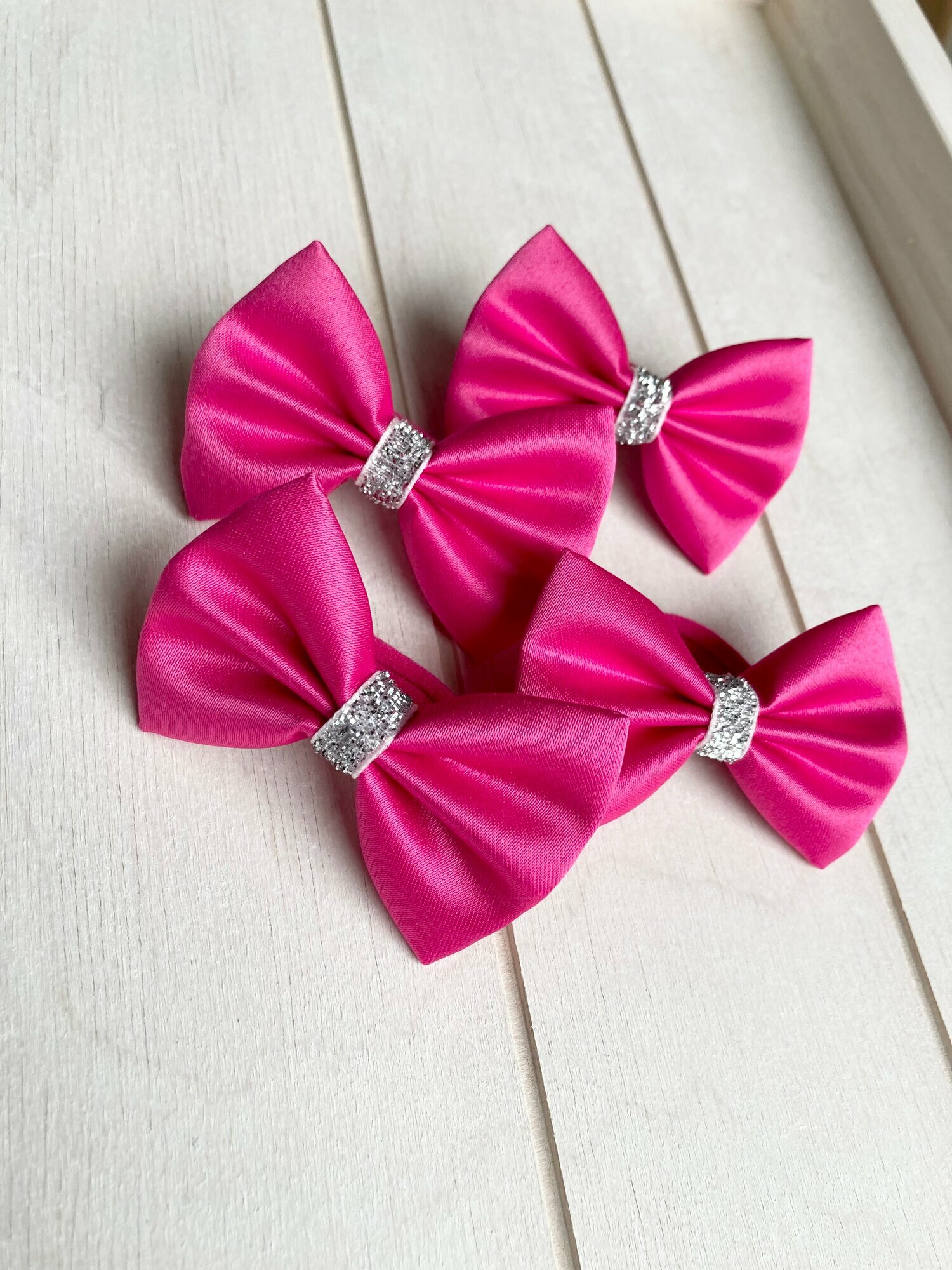 Бант на резинке MALETOK 4 шт, цвет фуксия