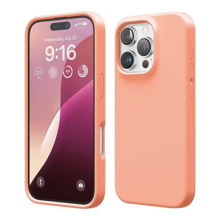 Elago силиконовый чехол для iPhone 16 Pro, Soft silicone (Liquid) Salmon