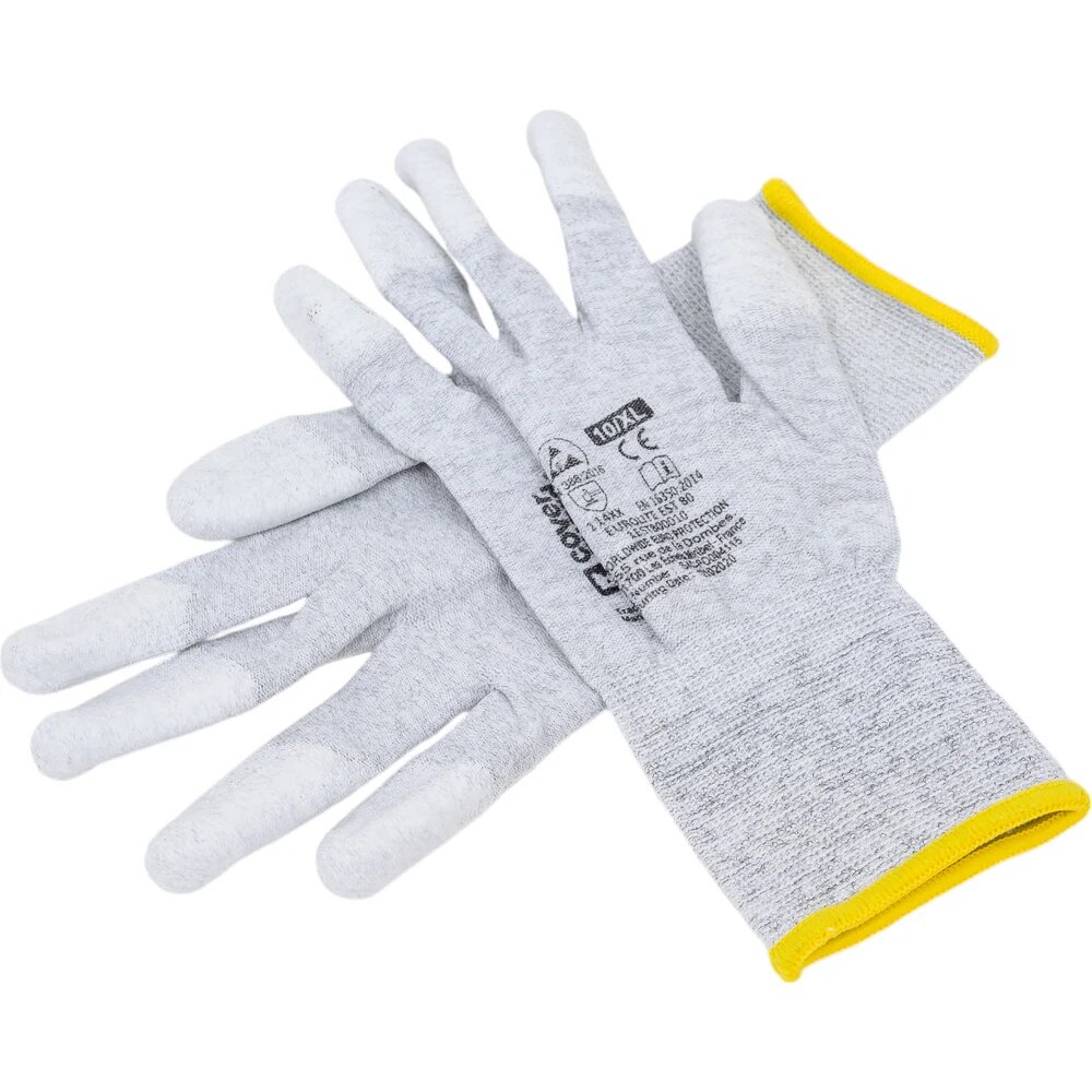 Перчатки COVERGUARD EUROLITE EST80 белые, размер 10 1EST80, манжетная фиксация, для точных работ
