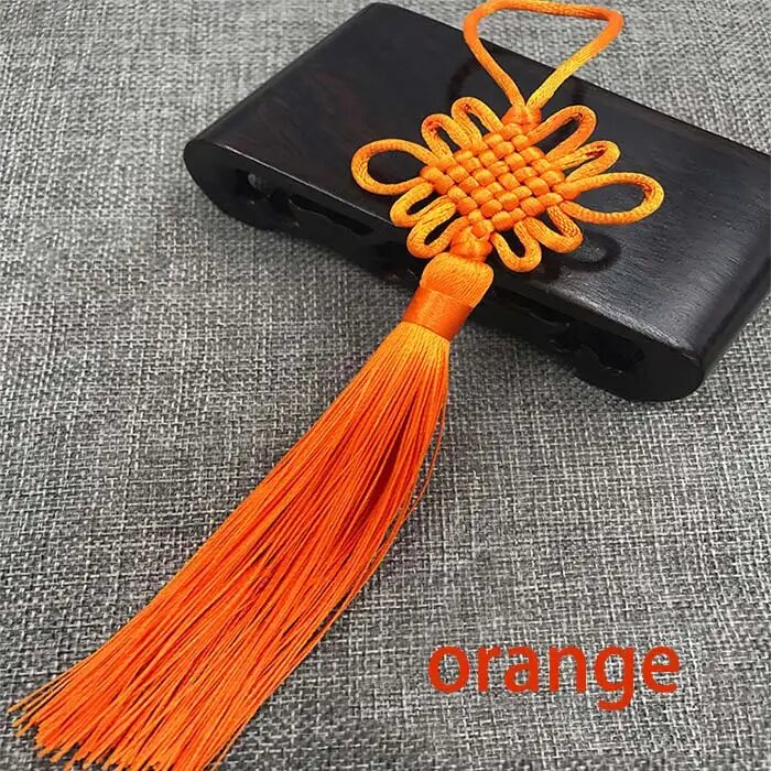 Китайские узлы с бахромой, 2 шт, полиэстер Оранжевый, Orange 2pcs