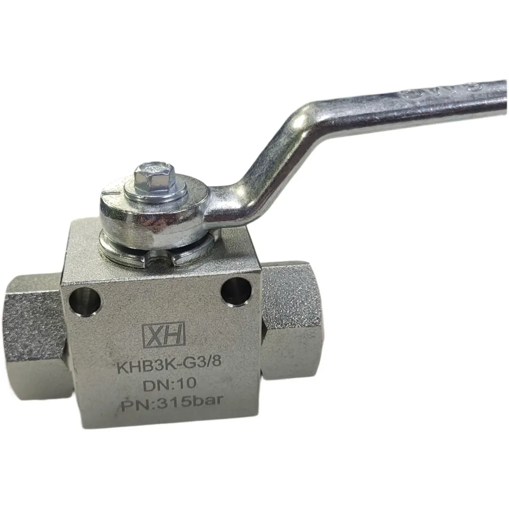 Кран гидравлический шаровый трехходовой 3/8 ТИП L 315 бар, DN 10 мм