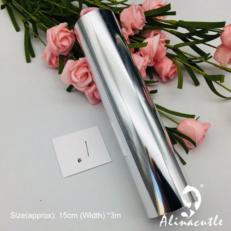 Голографическая бумажная фольга для горячего тиснения 3 м Серебряный, No 1 Silver