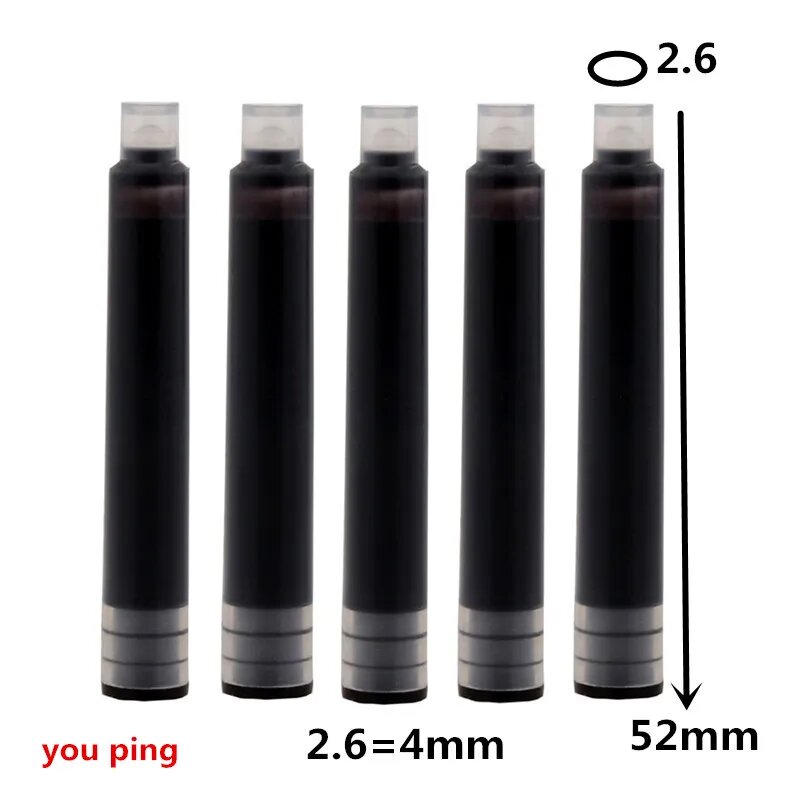 Baoer 388 серебряная перьевая ручка Черный, 5pcs Ink Black