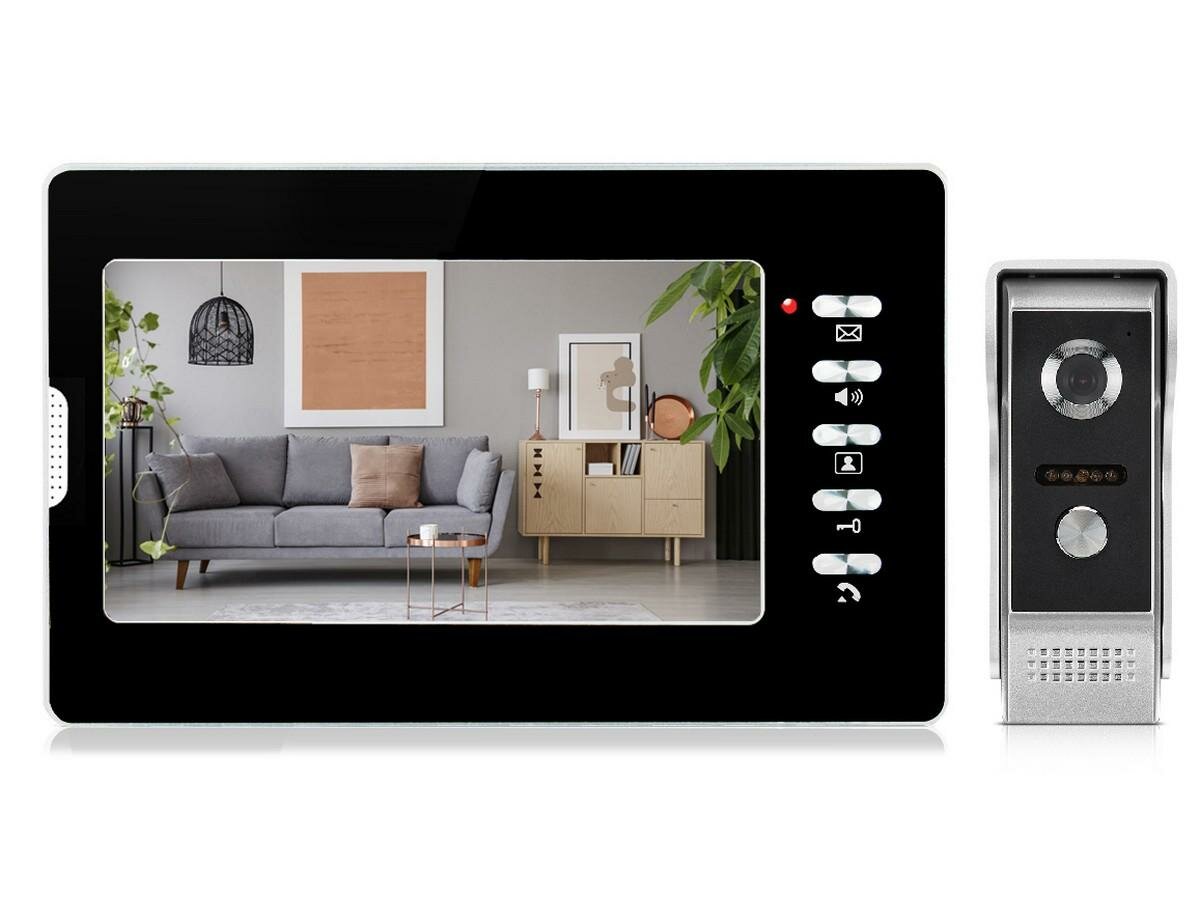 ЕР-7300 B (Черн) HD домофон для частного дома и коттеджа с уличной антивандальной панелью. Видеодомофон для загородного дома.