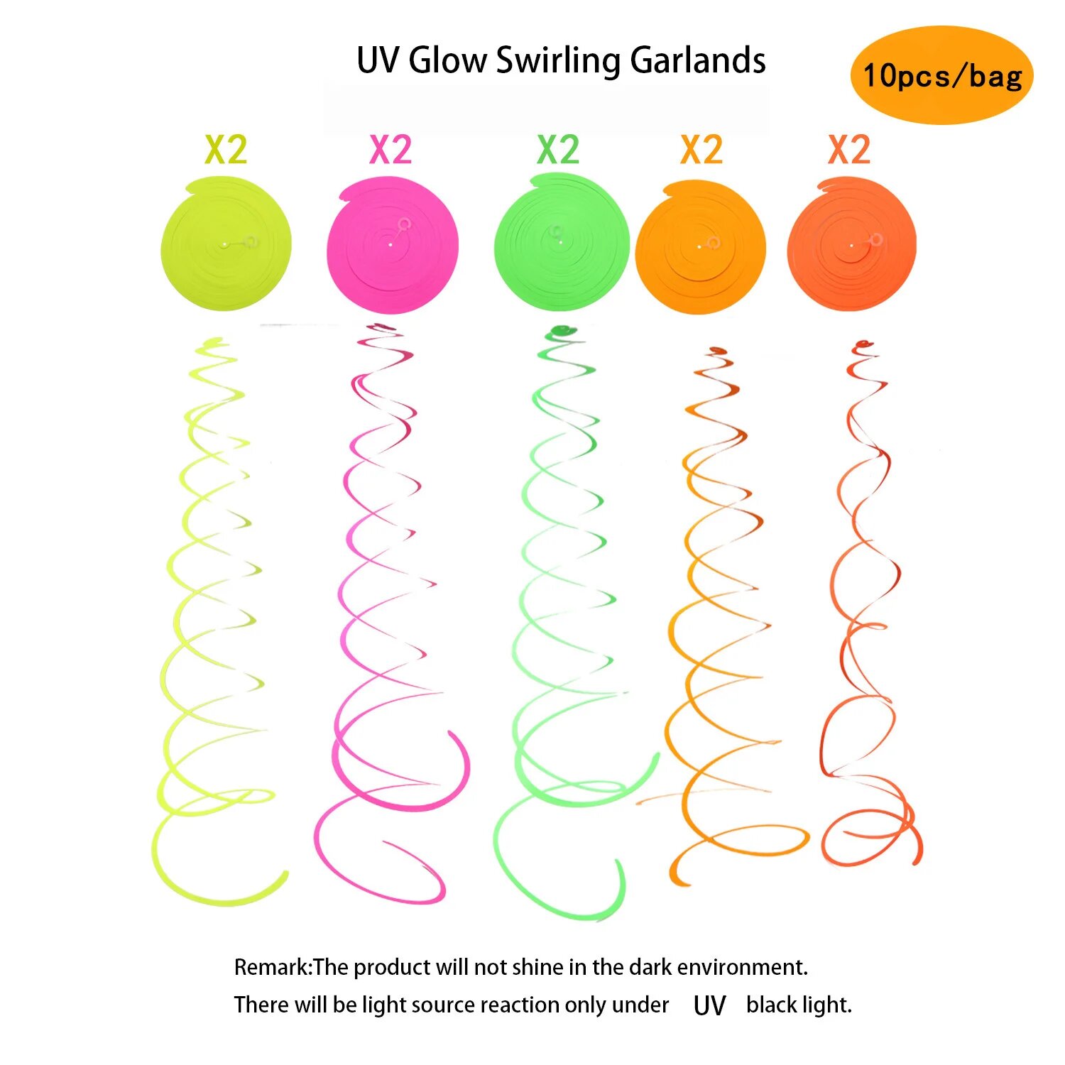 Светящиеся люминесцентные спиральные подвески Glow Paper&Latex Glow Swirling