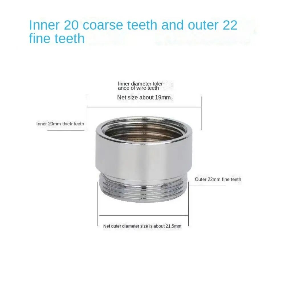 Набор адаптеров для кухонного смесителя от 18/20/22/24 мм до 22 мм с шайбой, металлический мужской женский экономичный соединитель для крана, аксессуары для ванной комнаты