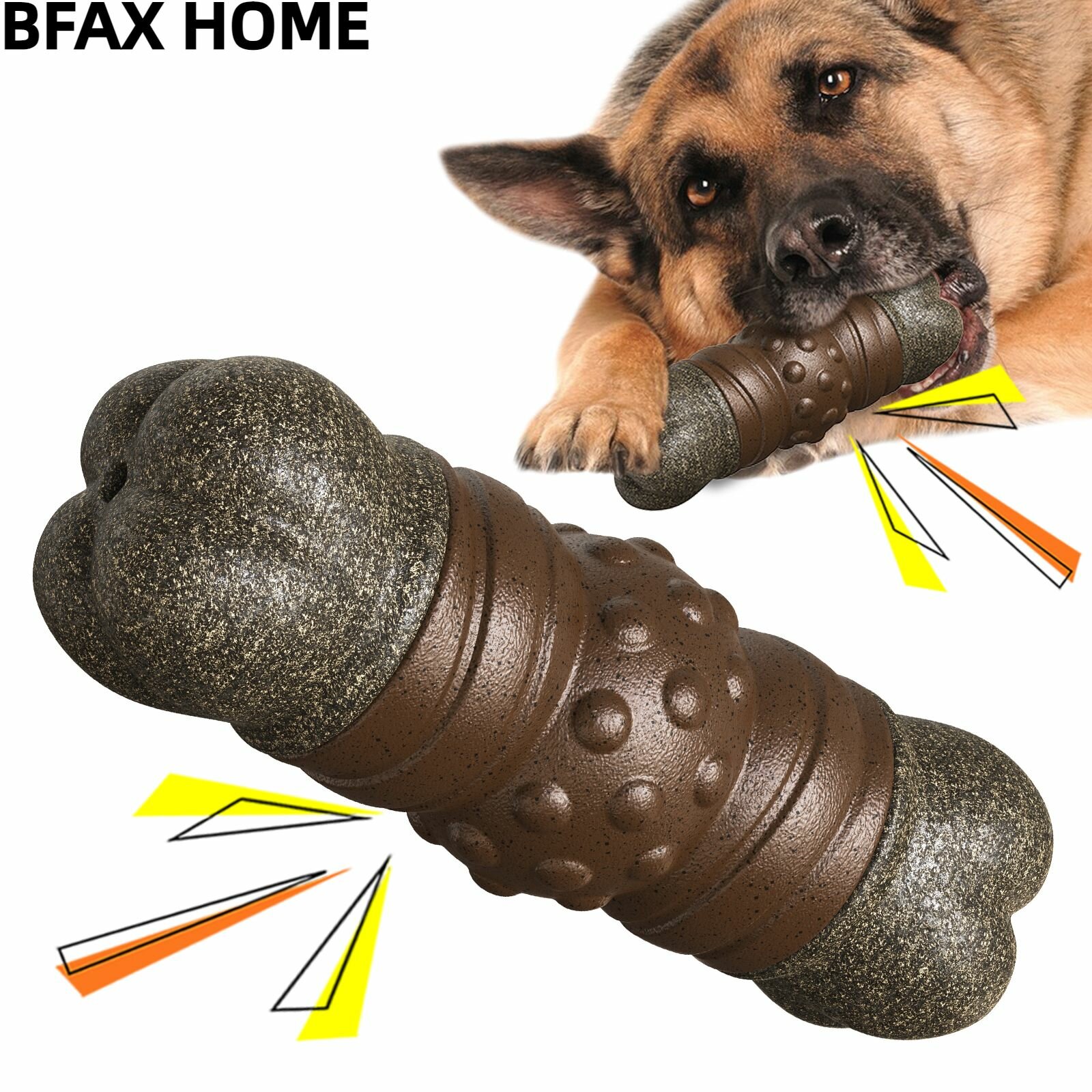 2024 Игрушки для собак крупных и средних пород жевательные с пищалкой, грызения и чистки зубов, 100% натуральный каучук, Высококачественный импорт из Германии