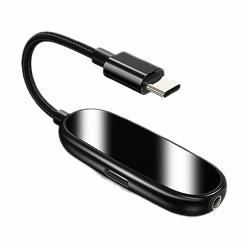 Цифровой аудиоадаптер Type-C от USB TypeC до 3,5 мм + плоский порт круглый