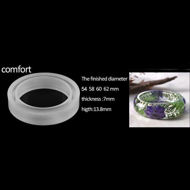 Набор форм для браслетов из эпоксидной смолы AGCFABS Черный, Comfort 60mm