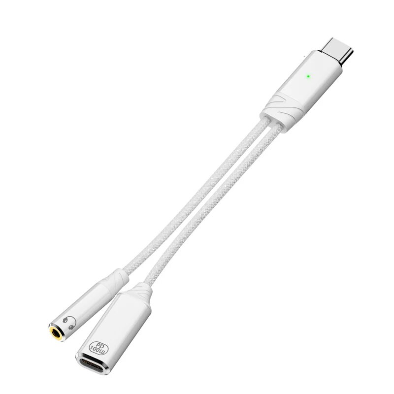 Кабель AUX типа C на 3,5 мм 2 в 1 Адаптер USB C на 3,5 мм для наушников Аудиокабель для Type 2