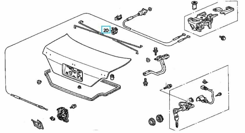 Фиксатор, механизм открывания багажника; пружина (Оригинал)