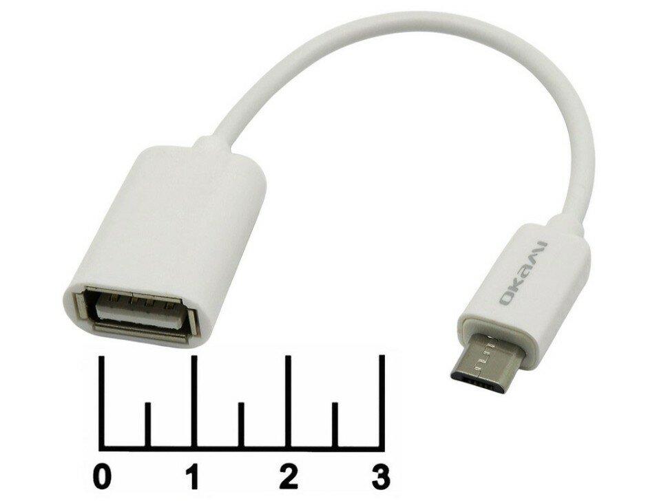 Переходник USB A гнездо/micro USB 5pin штекер 12см OTG Okami D17