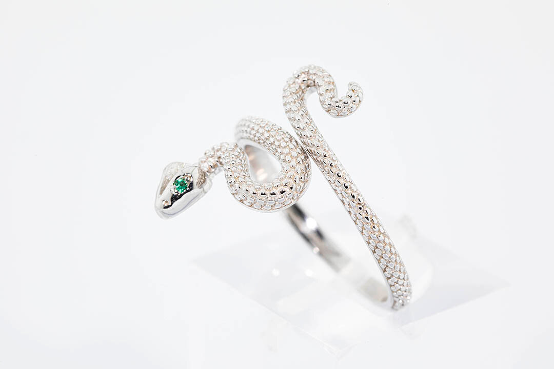 Кольцо, серебро, 925 проба, родирование, нанокристалл