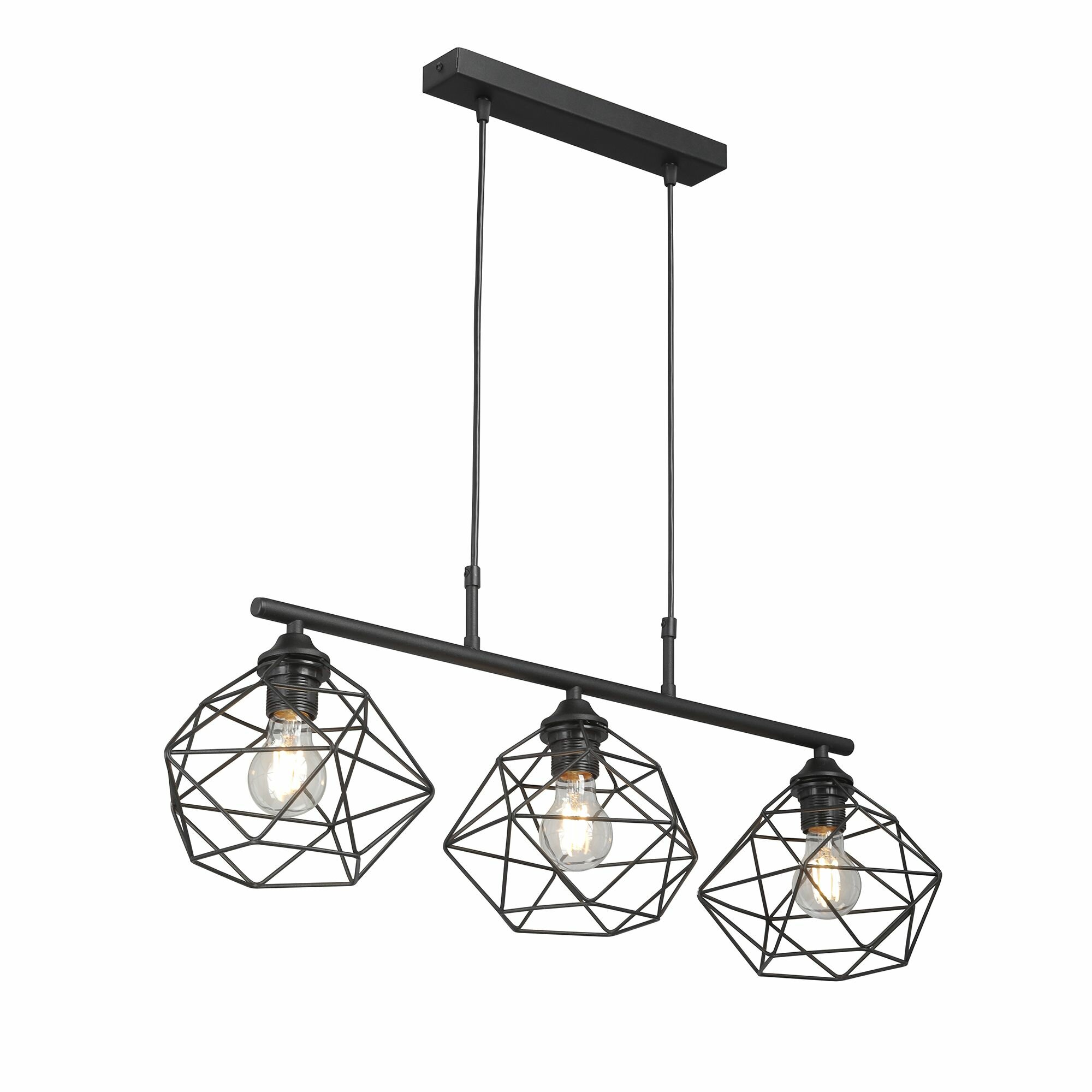 Люстра подвесная Vitaluce V42580-1/3S , 3 лампы 9м2, Е27, макс. 40Вт, цвет чёрный. %Распродажа!%