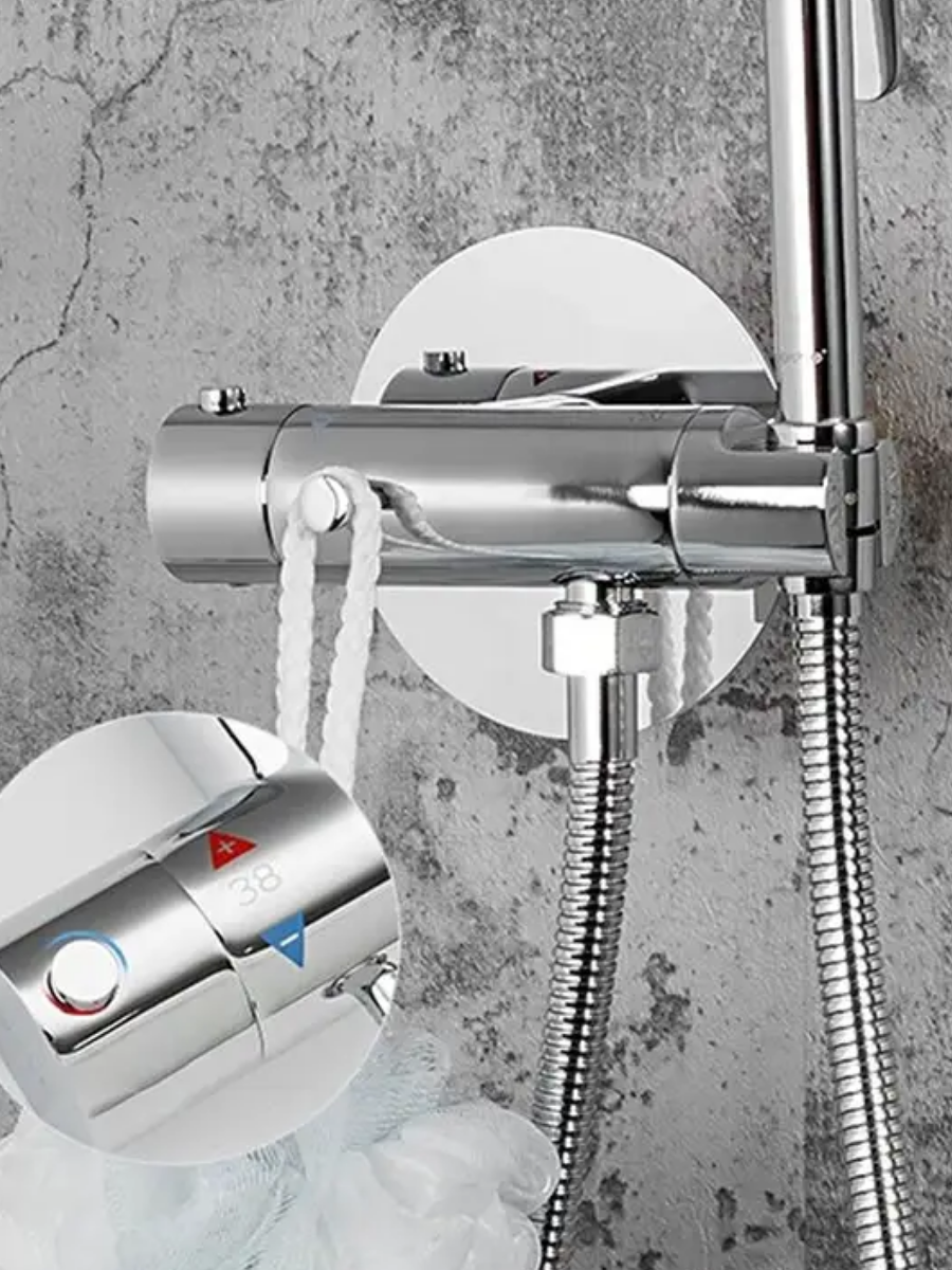 Встраиваемый гигиенический душ с термостатом и крючком Gappo G7290, хром