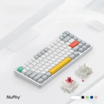 NuPhy Клавиатура беспроводная Halo75 V2 Silent Red Clear-Top Switch, (Cherry MX Silent), белый, светло-серый