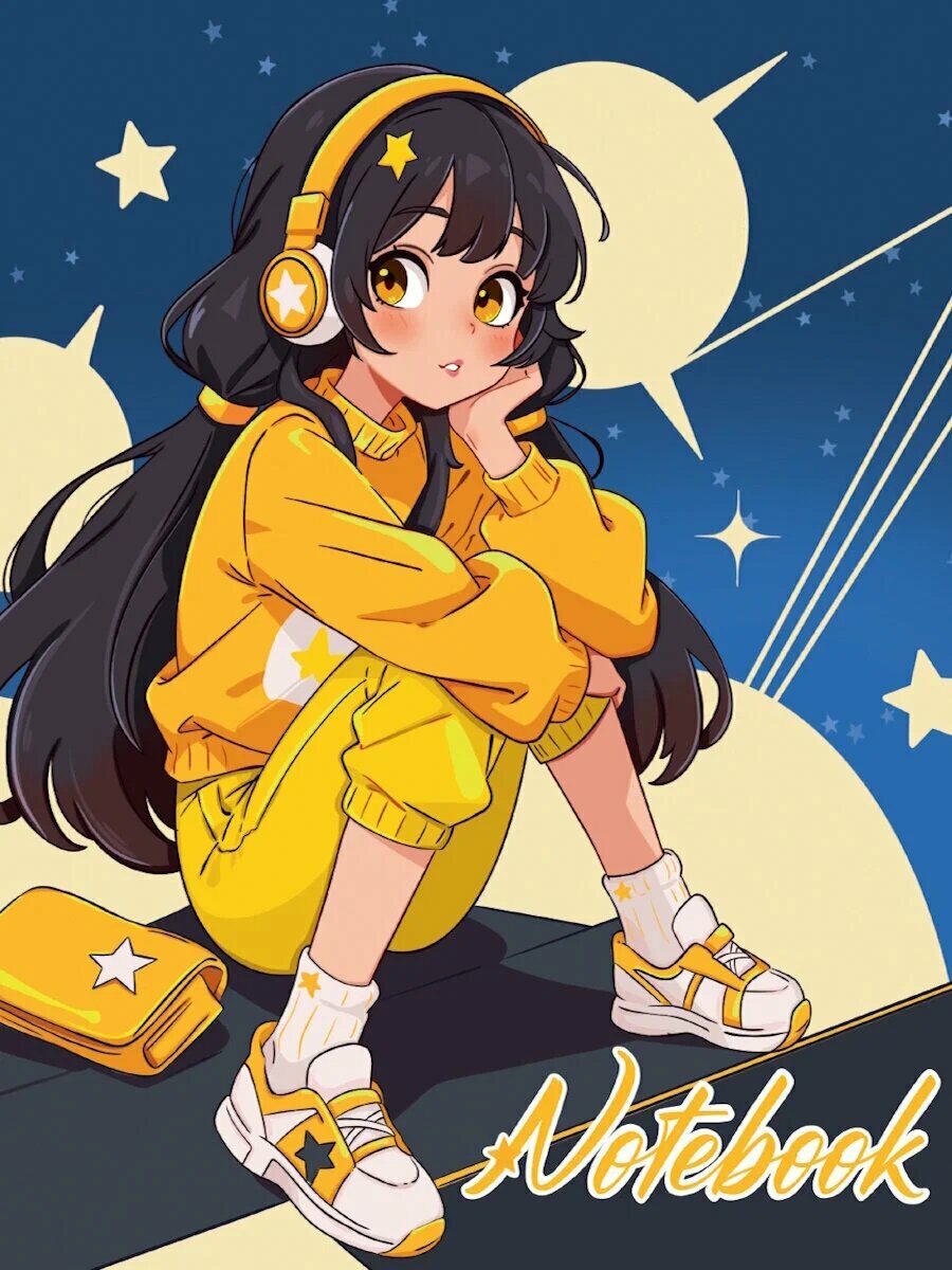 Блокнот MyArt My big notebook Девочка в наушниках 0+