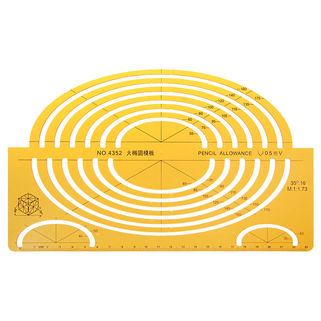Эллипсы из смолы K, Шаблоны Для Рисования, Большая Изометрическая Линейка, Измерительный Инструмент Для Студентов
