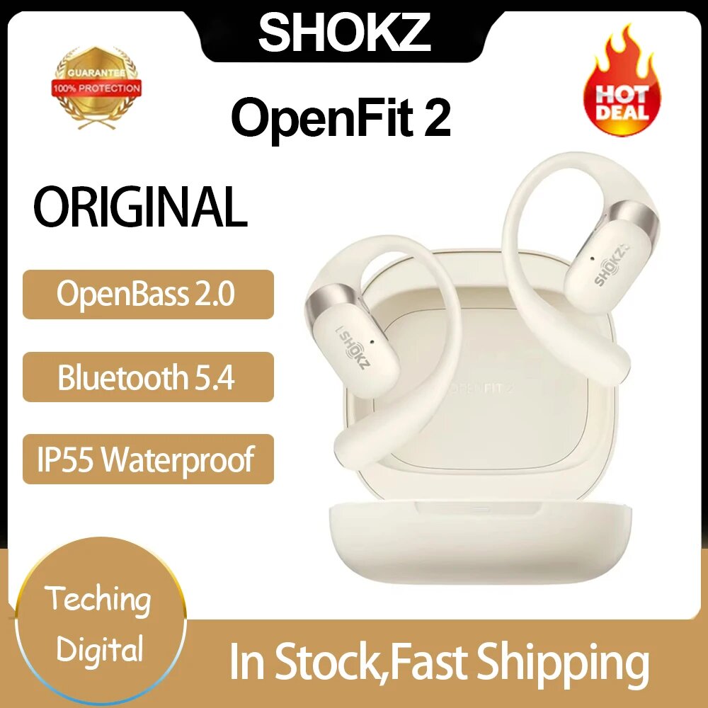 Shokz OpenFit 2 T920 Беспроводные Наушники Bluetooth С Подвесным Ухом И Искусственным ...