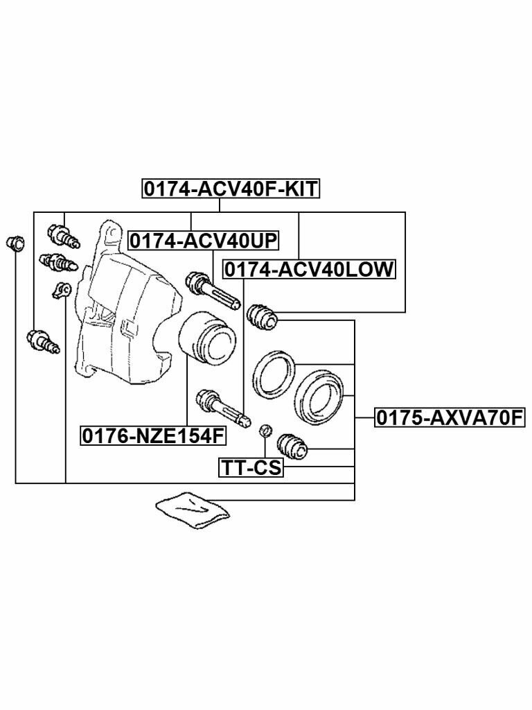 Заглушка направляющей втулки тормозного суппорта TOYOTA, MITSUBISHI, LEXUS TT-CS FEBEST.